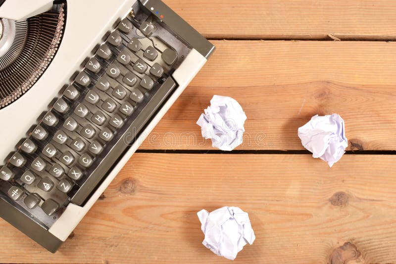Typewriter on wood stock image. Image of worn, vintage - 43169099