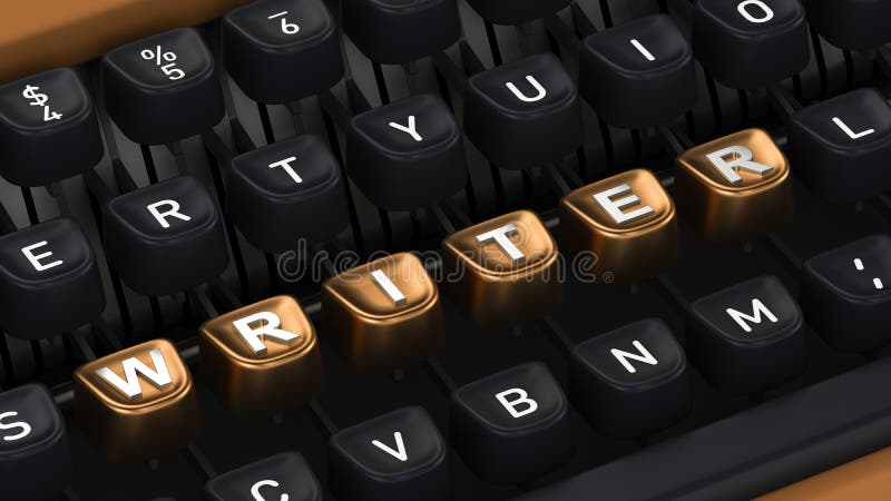 Typewriter with WRITER Buttons Stock Illustration - Illustration of ...