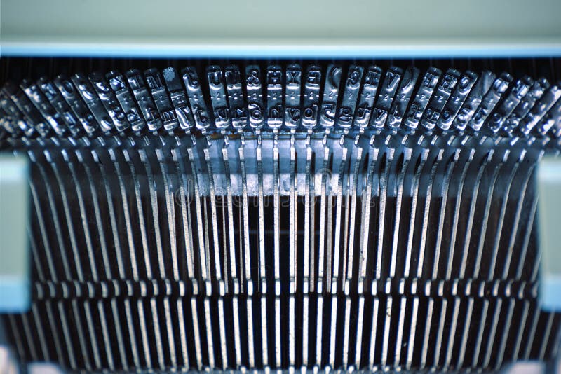 Typewriting Machine Detail. Metal Letters Forming a Row Stock Photo ...
