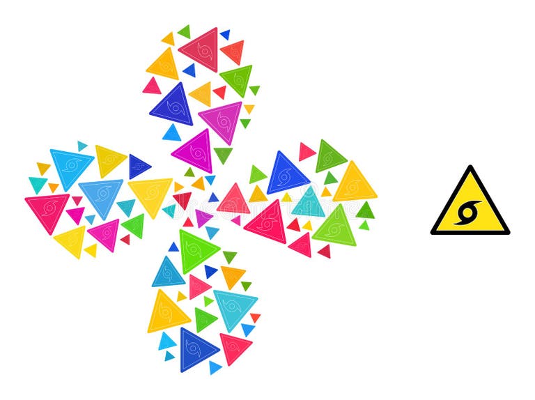 Typhoon Danger Icon Multi Colored Curl Flower Cluster Stock Vector ...
