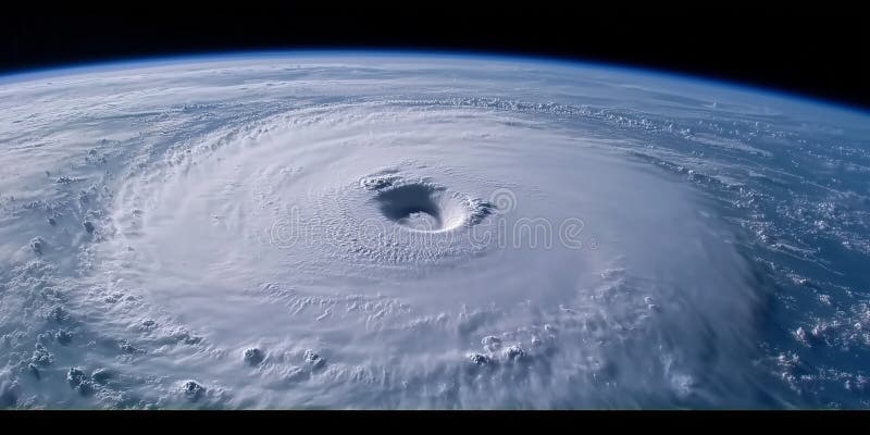 Typhoon Storm or Windstorm, Superstorm View from Outer Space. Whirlwind ...