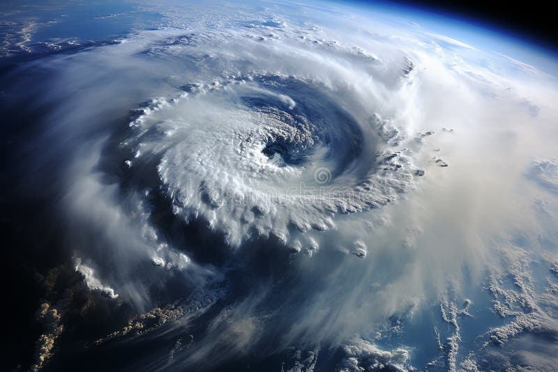 Typhoon from Space Near the Coast. Elements of this Image Were ...