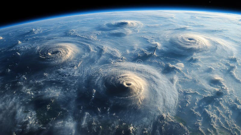 Typhoon Viewed from Outer Space Stock Illustration - Illustration of storm, cyclone: 336188506