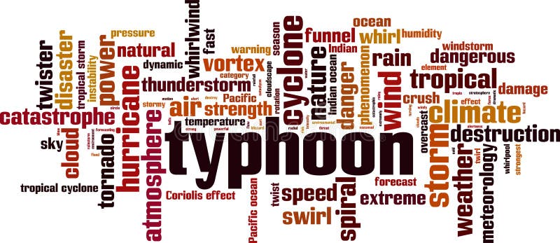 Typhoon word cloud stock vector. Illustration of storm - 280738927