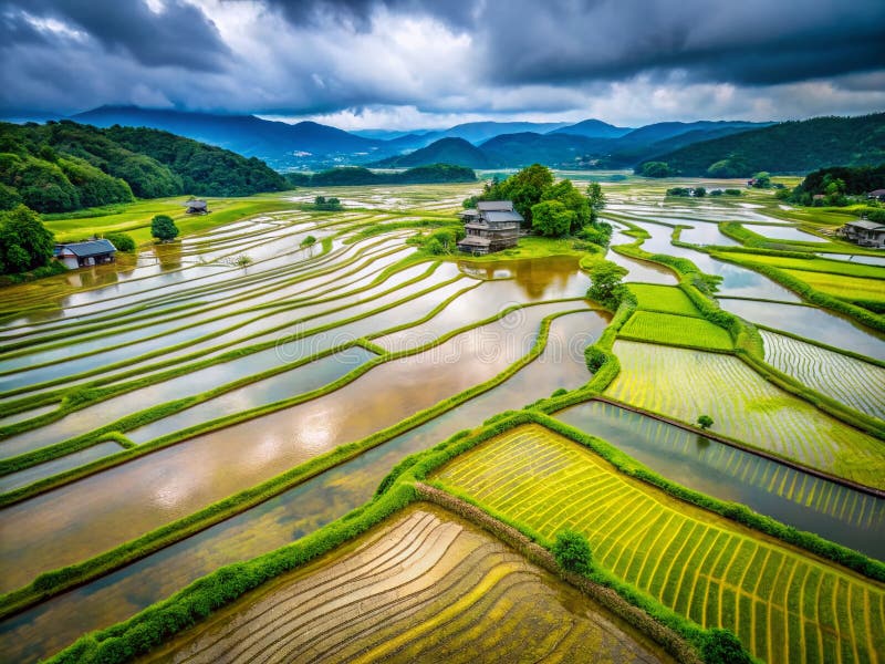 Typhoons Fury a Devastated Rice Paddy Field Suffers Extensive Damage ...