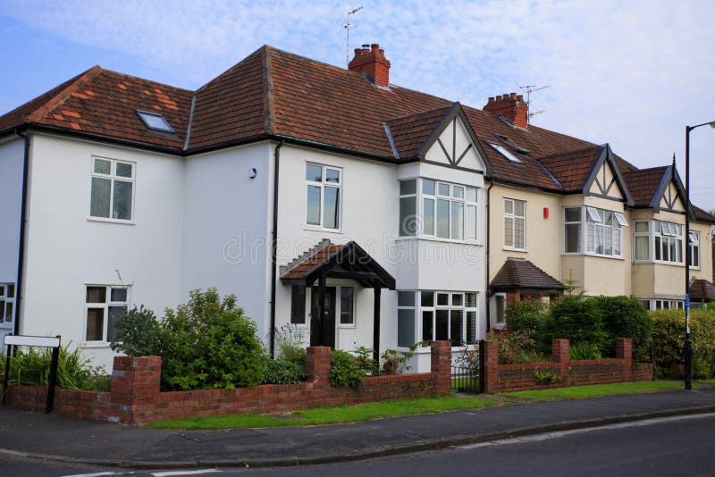 Typical 1930s White Detatched House with Driveway Stock Photo - Image ...