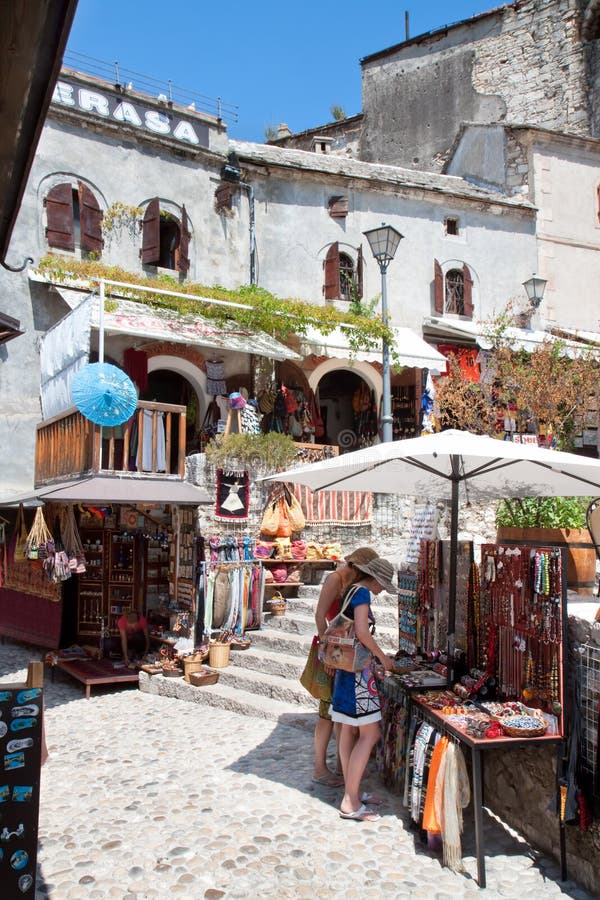 Typical Afternoon Scene on Bazaar Street of Mostar Editorial Photo ...