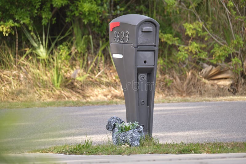 Typical American Outdoors Mail Box on Suburban Street Side Stock Photo ...