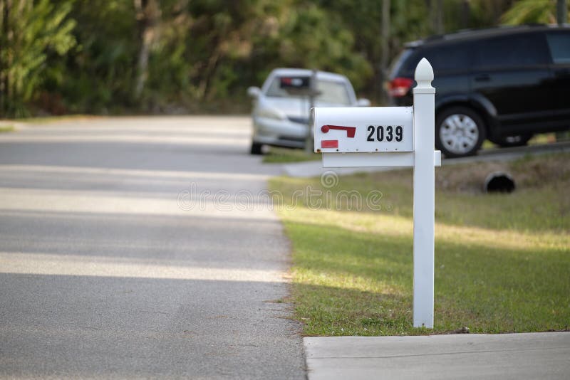 Typical American Outdoors Mail Box on Suburban Street Side Editorial ...