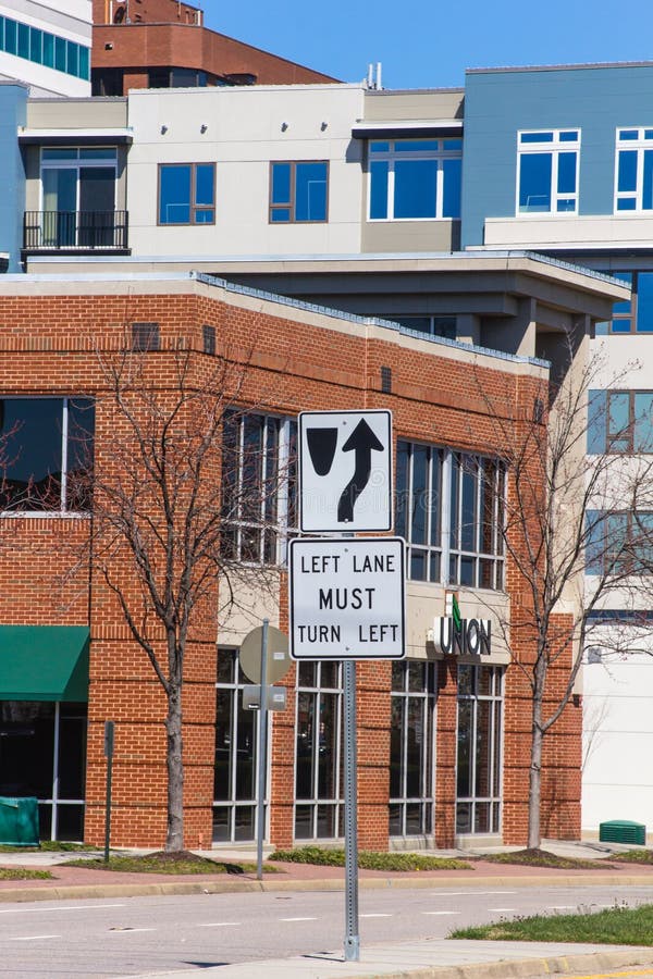 Typical American Road with Signs Stock Photo - Image of place, urban ...