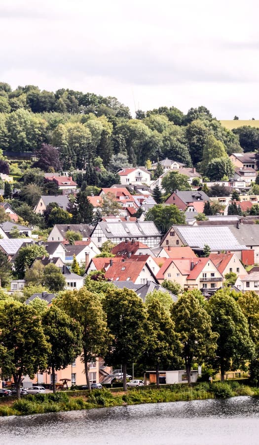 Ancient Lake European Village Stock Image - Image of european, coast ...
