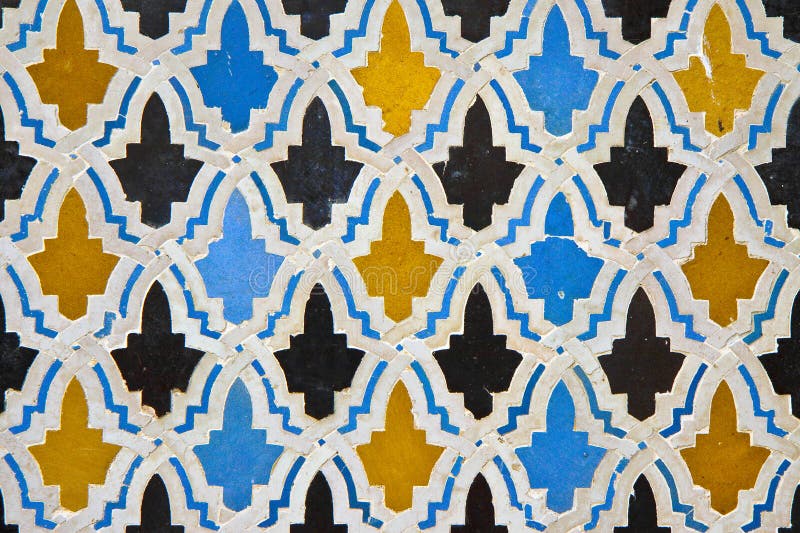 Typical Arabic Wall Decorations with Colored Ceramic Tiles Called ...