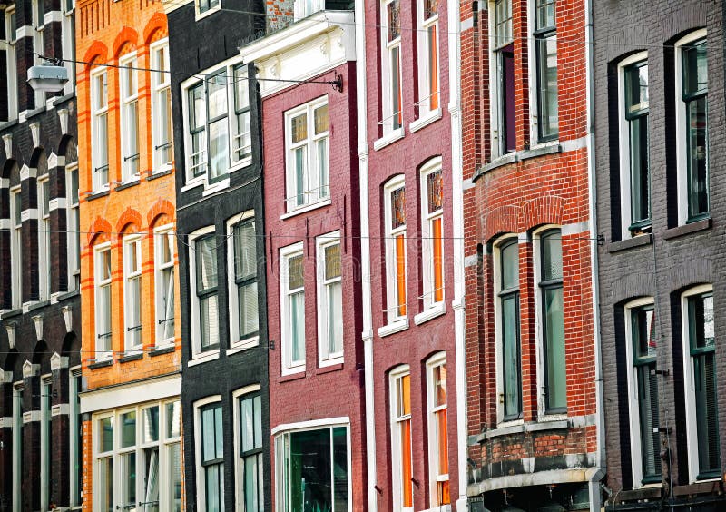 Typical Architecture with Row Houses in City Amsterdam, Netherlands ...