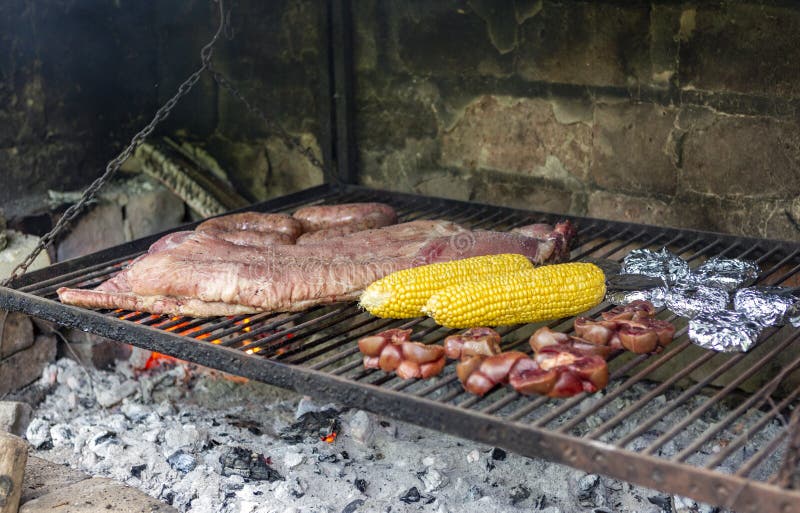 Typical Argentine Asado. Argentinian Barbecue. Concept Traditions and ...