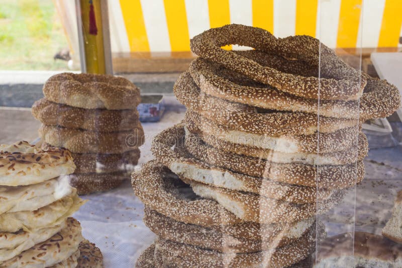 Typical Bagel Bread Store on the Center on Athens Stock Image - Image ...