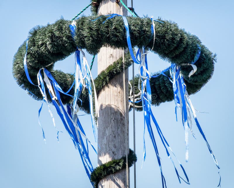 Typical bavarian maypole stock image. Image of wooden - 71311137
