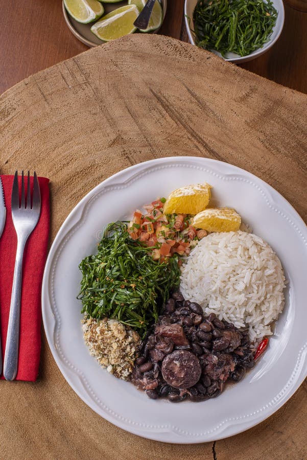 Typical Brazilian Dish Called Feijoada. Made with Black Beans, Pork and ...