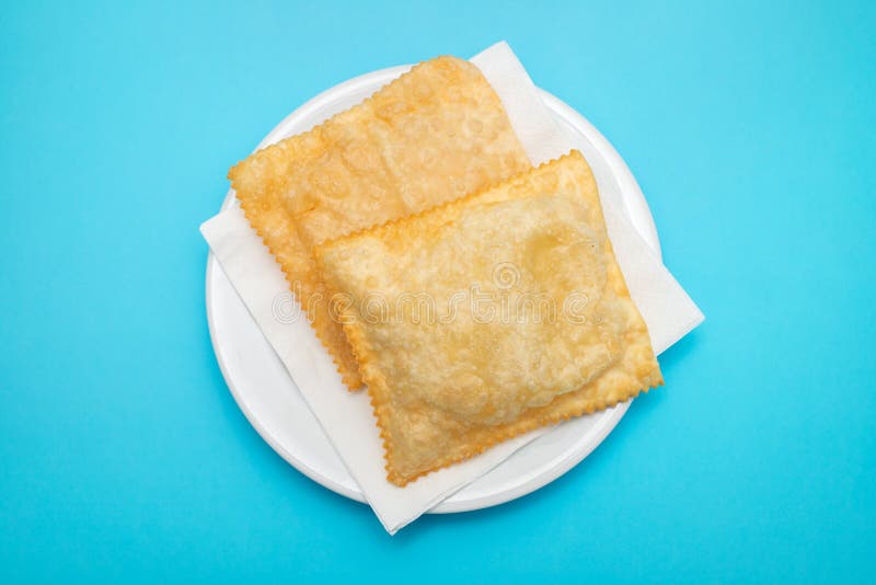 Typical Brazilian Fried Pastry on White Plate Stock Image - Image of ...