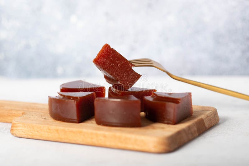 Typical Brazilian Specialty: Guava Paste Slices on White Plate. Stock ...