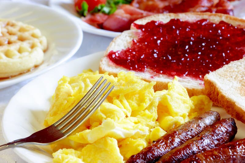 Typical Breakfast stock image. Image of fried, sausage - 6457755