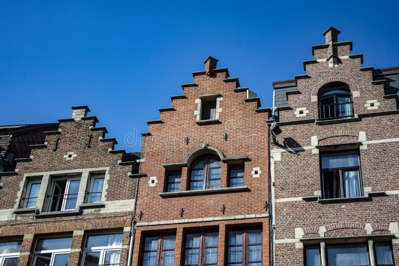 Typical Brick Houses in Belgium Stock Photo - Image of european, wall ...