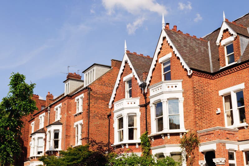 Typical British houses stock image. Image of street, housing - 53336791