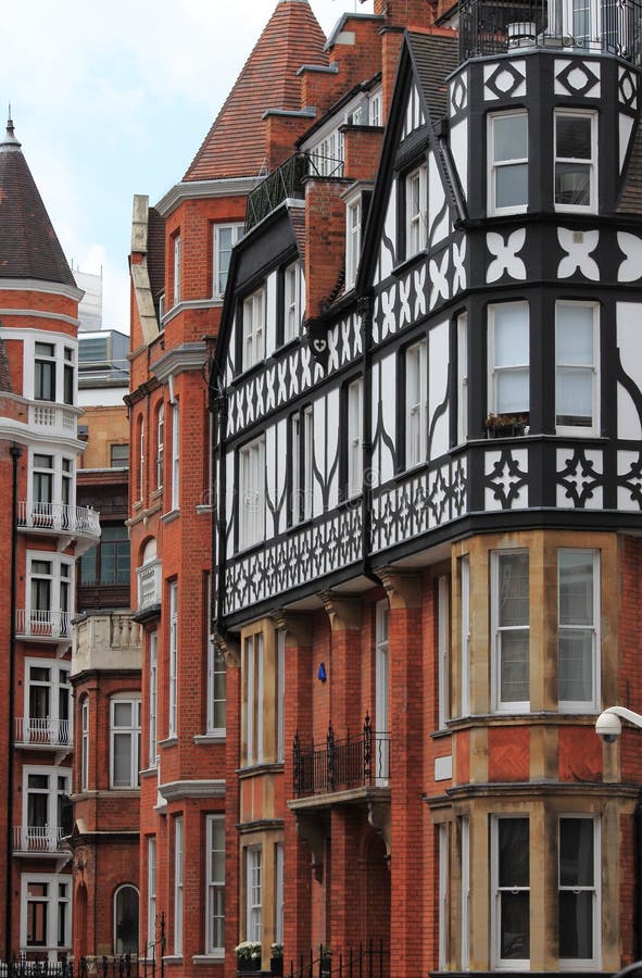 Typical British Red Brick Mansions Stock Image - Image of london, city ...