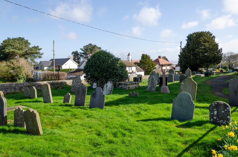 Typical British Village Graveyard in Spring Stock Image - Image of ...