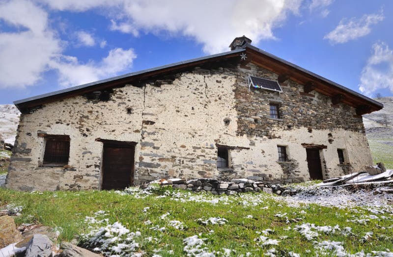 Typical building in Alps stock photo. Image of house - 76797778