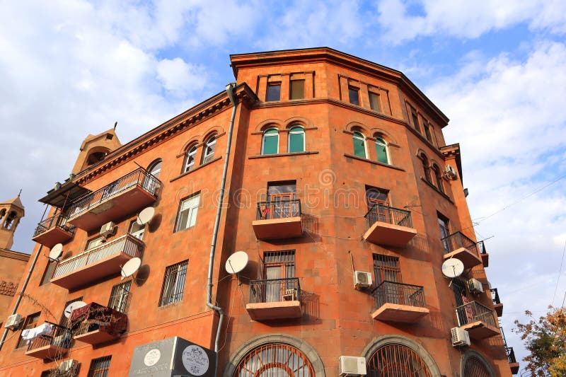 Typical Buildings in Yerevan Editorial Stock Image - Image of area ...