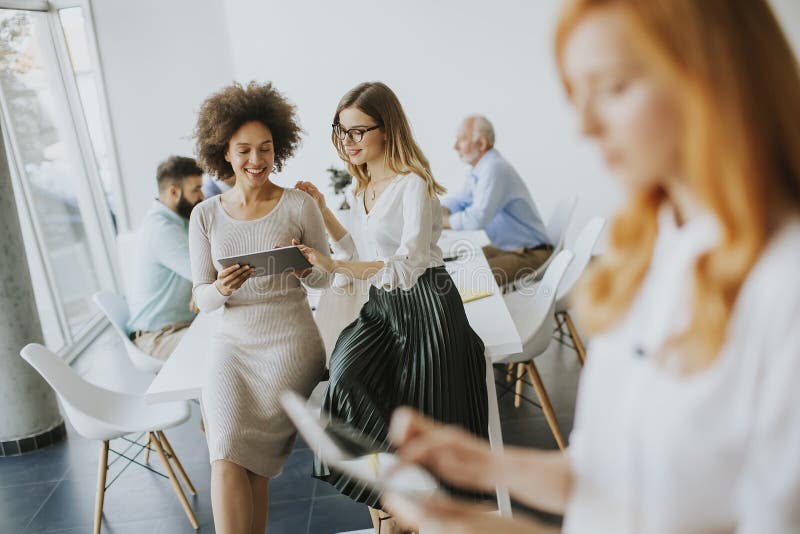 Multiethnic Business Team Working at the Same Office Stock Image ...