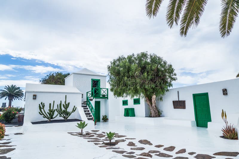 Typical Canarian House in Lanzarote, Canary Islands Stock Image - Image ...