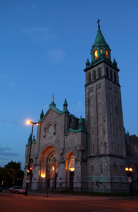 Typical Catholic Church in Montreal Stock Image - Image of canadian ...