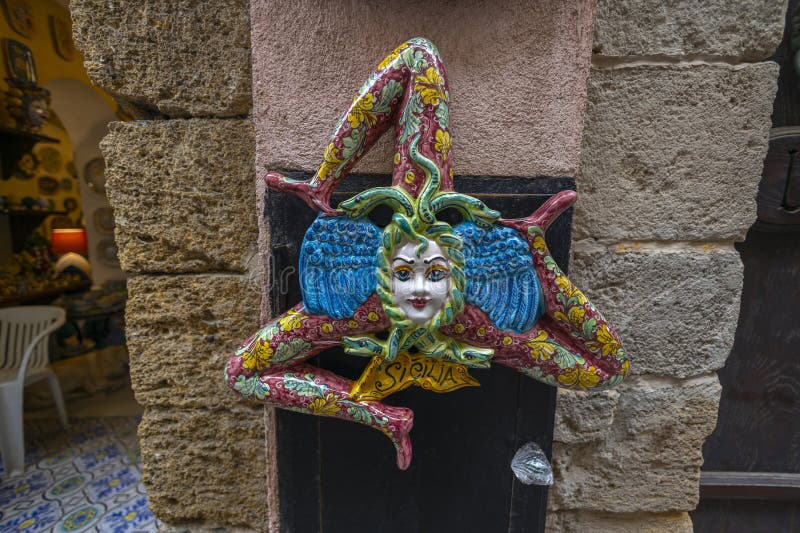 A Typical Ceramic Trinacria, a Traditional Souvenir from Sicily, Italy ...