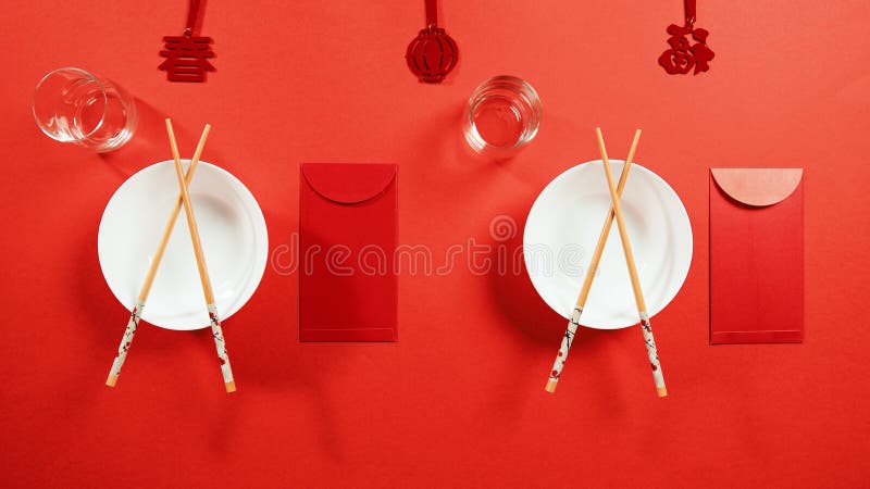 Typical Chinese Table for New Year Celebration Eve Stock Image - Image ...