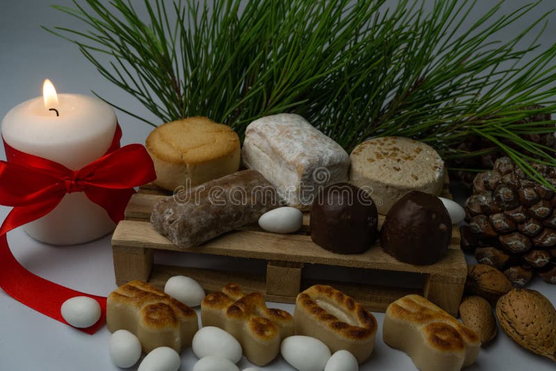 Typical Christmas Sweets on the Table Stock Image - Image of pastry ...