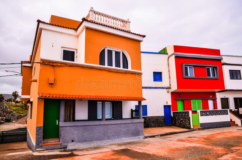 Typical Colored Colonial Spanish Building Stock Image - Image of ...