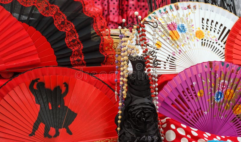 Typical Colorful Spanish Accessories Stock Photo - Image of seville ...