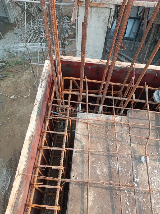 Typical Column Beam Junction at Mid Span of a Building Work with Pvc ...