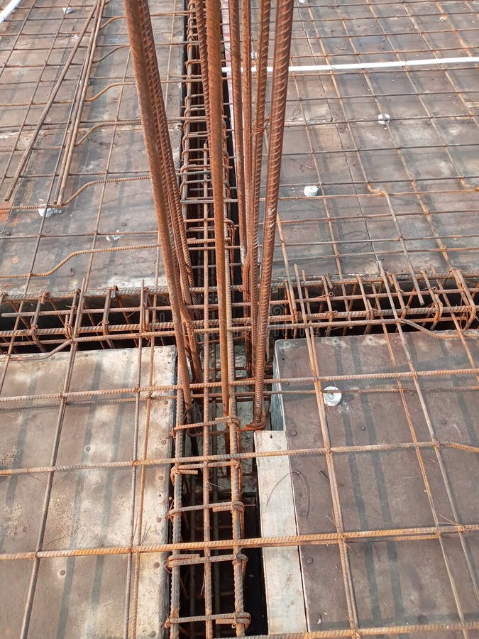 Typical Column Beam Junction at Mid Span of a Building Work with Pvc ...