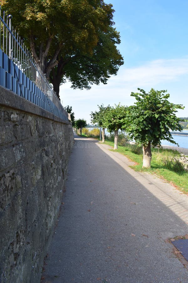 Waterfront Park Way at the Rhine Stock Photo - Image of neighbourhood ...