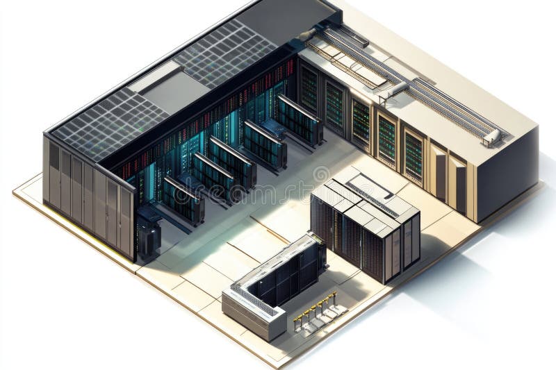 A Typical Computer Room Setting with a TV on the Wall Stock Photo ...