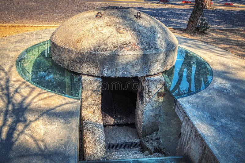 Famous bunker in Albania stock image. Image of artillery - 143551815