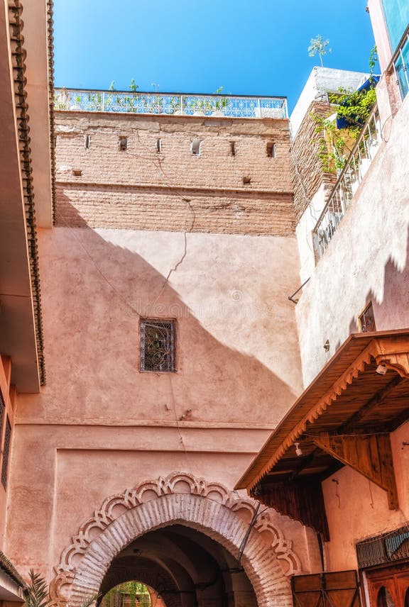 Typical Corridor in the Streets of Marrakech Stock Photo - Image of ...