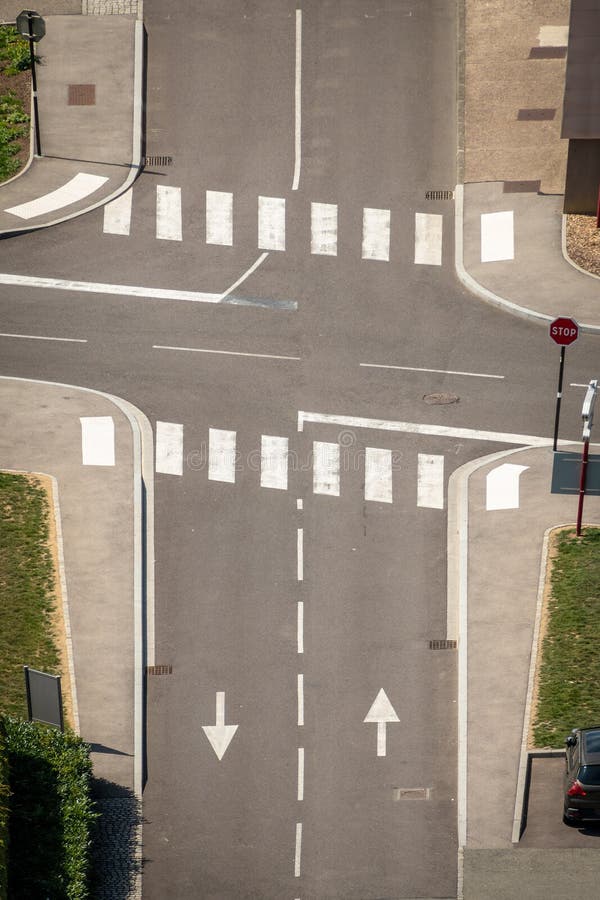 Typical Crossing from Above Stock Image - Image of aerial ...