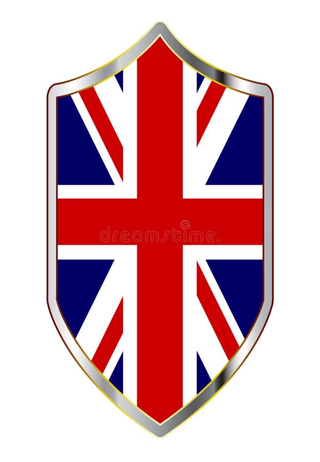 British Unipon Jack Flag on a Crusader Shield Stock Vector ...