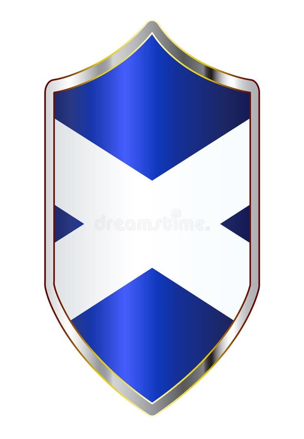 Scottish Flag on a Crusader Shield Stock Vector - Illustration of ...