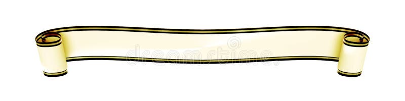 A Typical Curled Ribbon Banner Isolated on White Background Stock ...