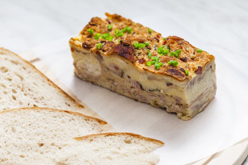 Typical Czech Easter Stuffing with Ham and Chive Stock Photo - Image of ...