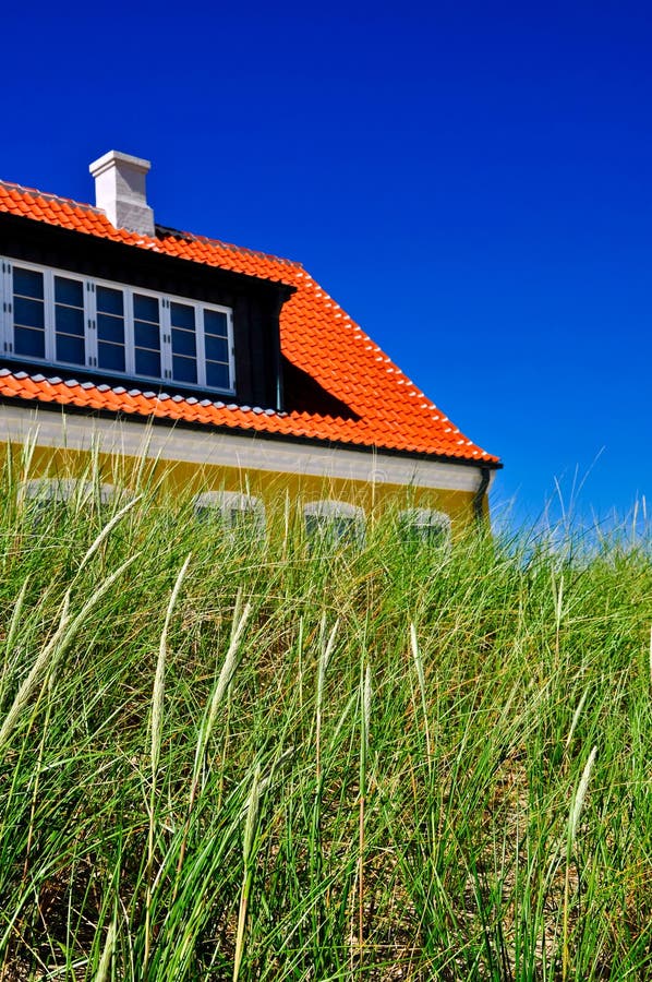 Typical Danish House in Jutland, Denmark Stock Image - Image of chimney ...